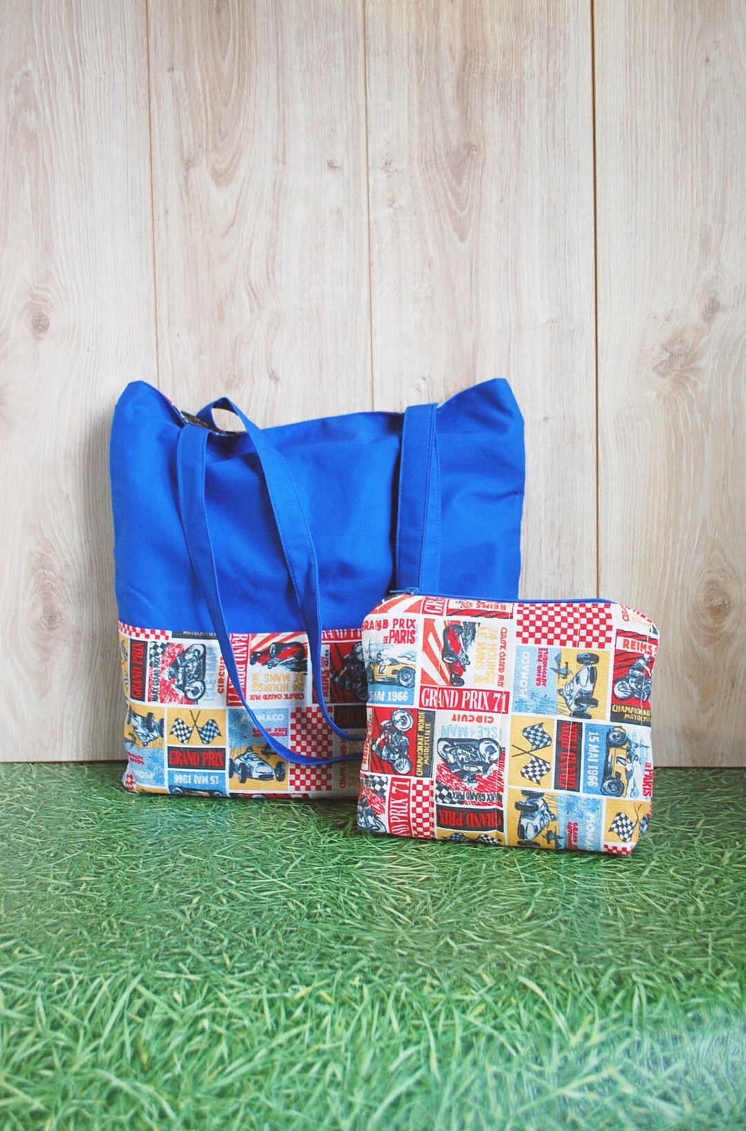 Foldable Fabric Matching Bags Set: Tote Pouch and Purse, Shopper Bag ...