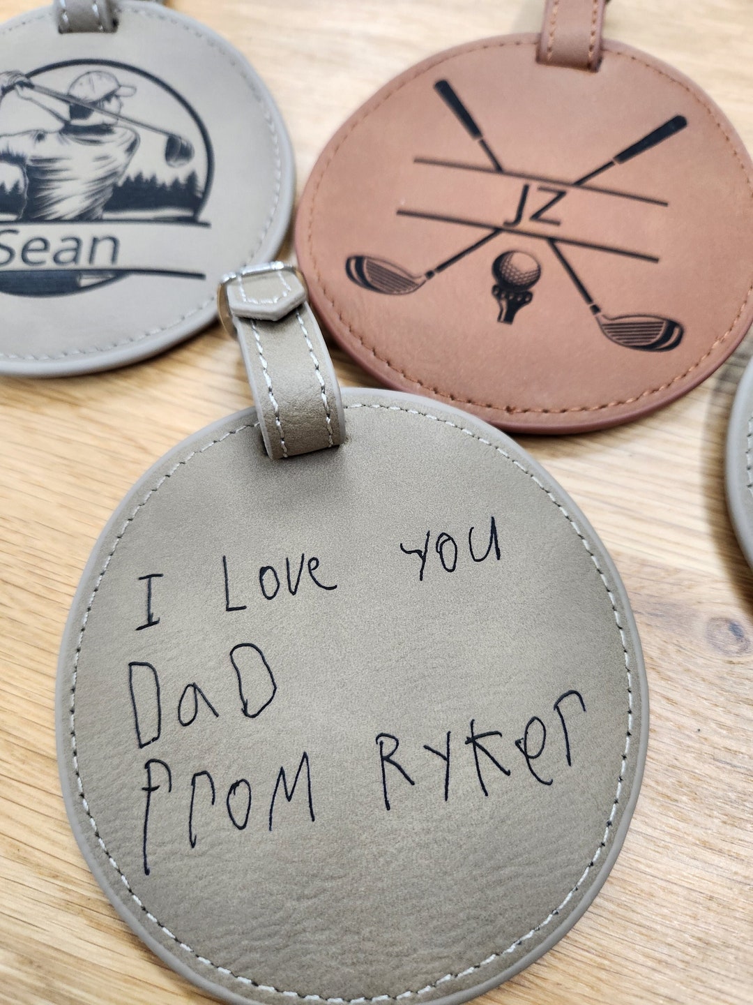 Handwriting Golf Bag Tag and Tee Holder - Personalized Golf Gifts for ...