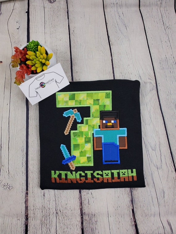 Steve Minecraft Birthday Shirt Personalized With Age and Name | Etsy