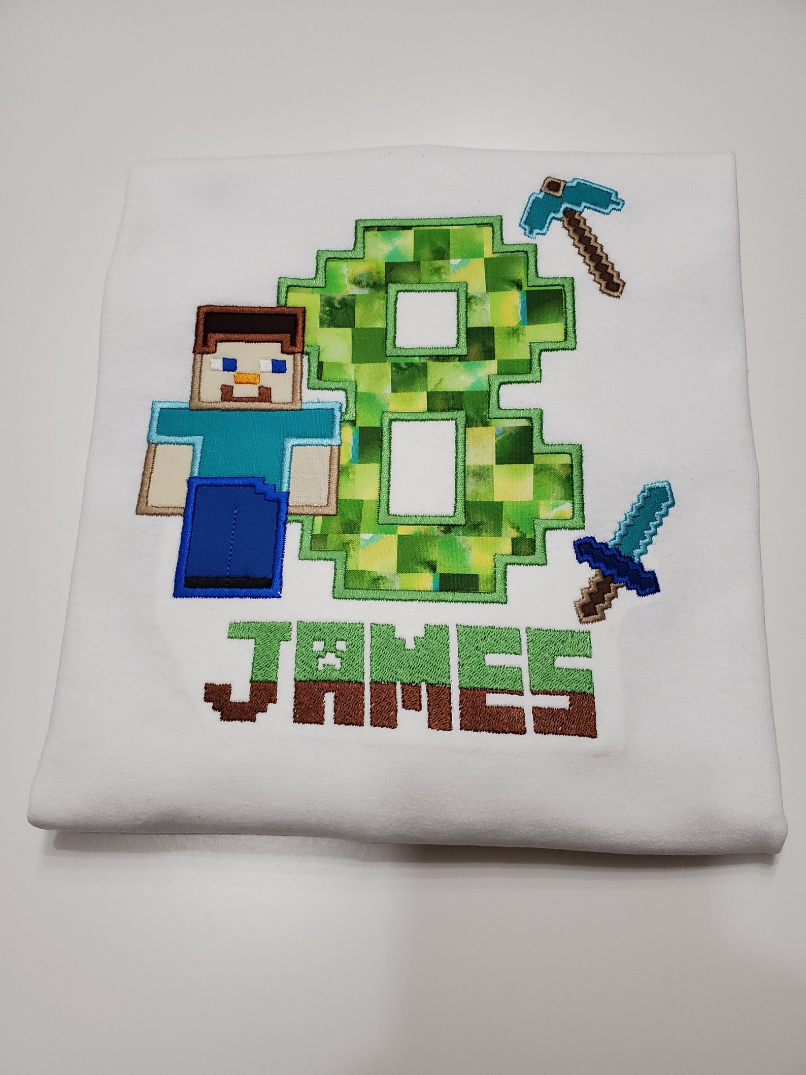 Steve Minecraft Birthday Shirt Personalized With Age and Name - Etsy