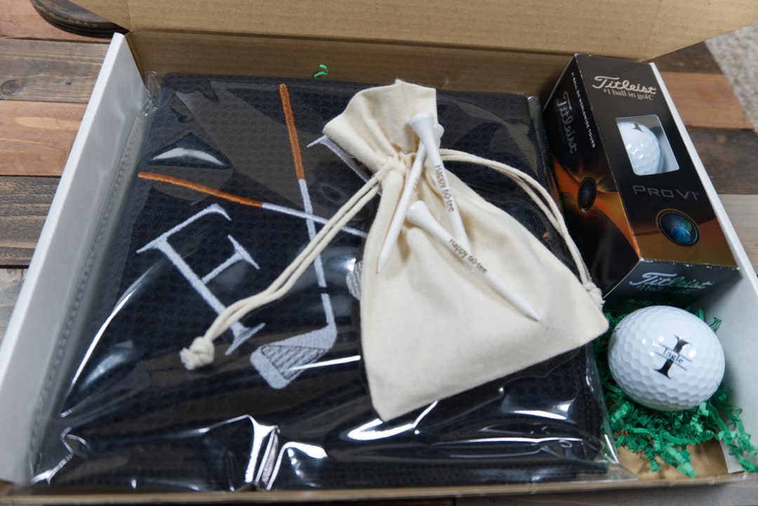 Personalized Golf Gift Box: Monogrammed Towel, Titleist Pro V1 Balls ...