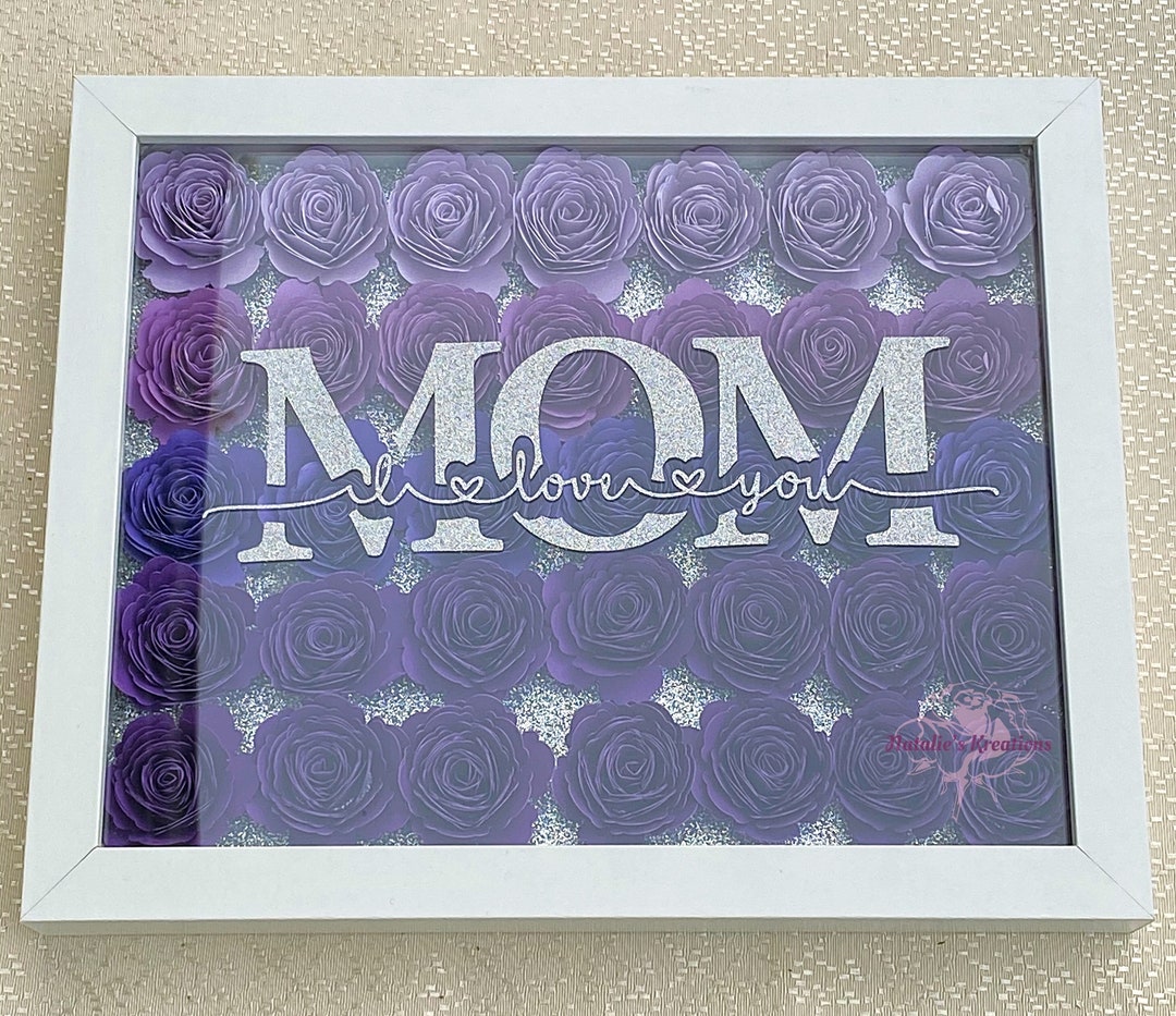 Paper Flower Shadow Box Frame, Mothers Day Gift - Etsy