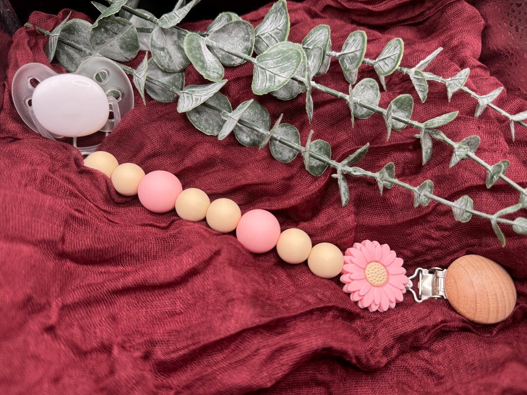 Daisy Flower Silicone Bead Pacifier Clip - Etsy