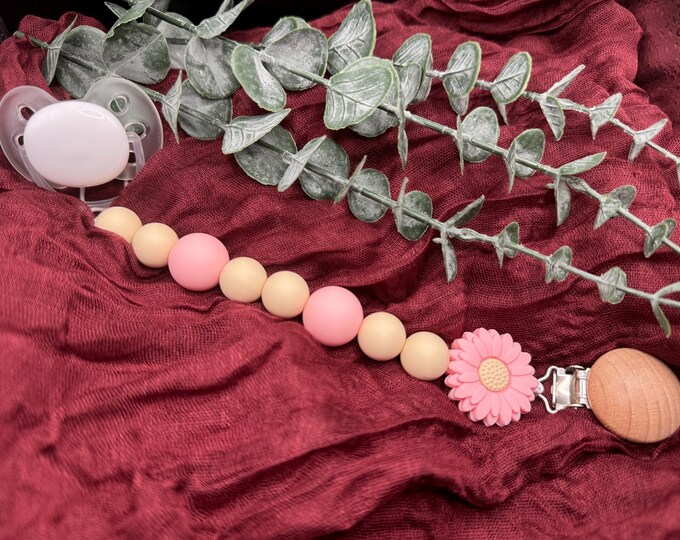 Daisy Flower Silicone Bead Pacifier Clip - Etsy