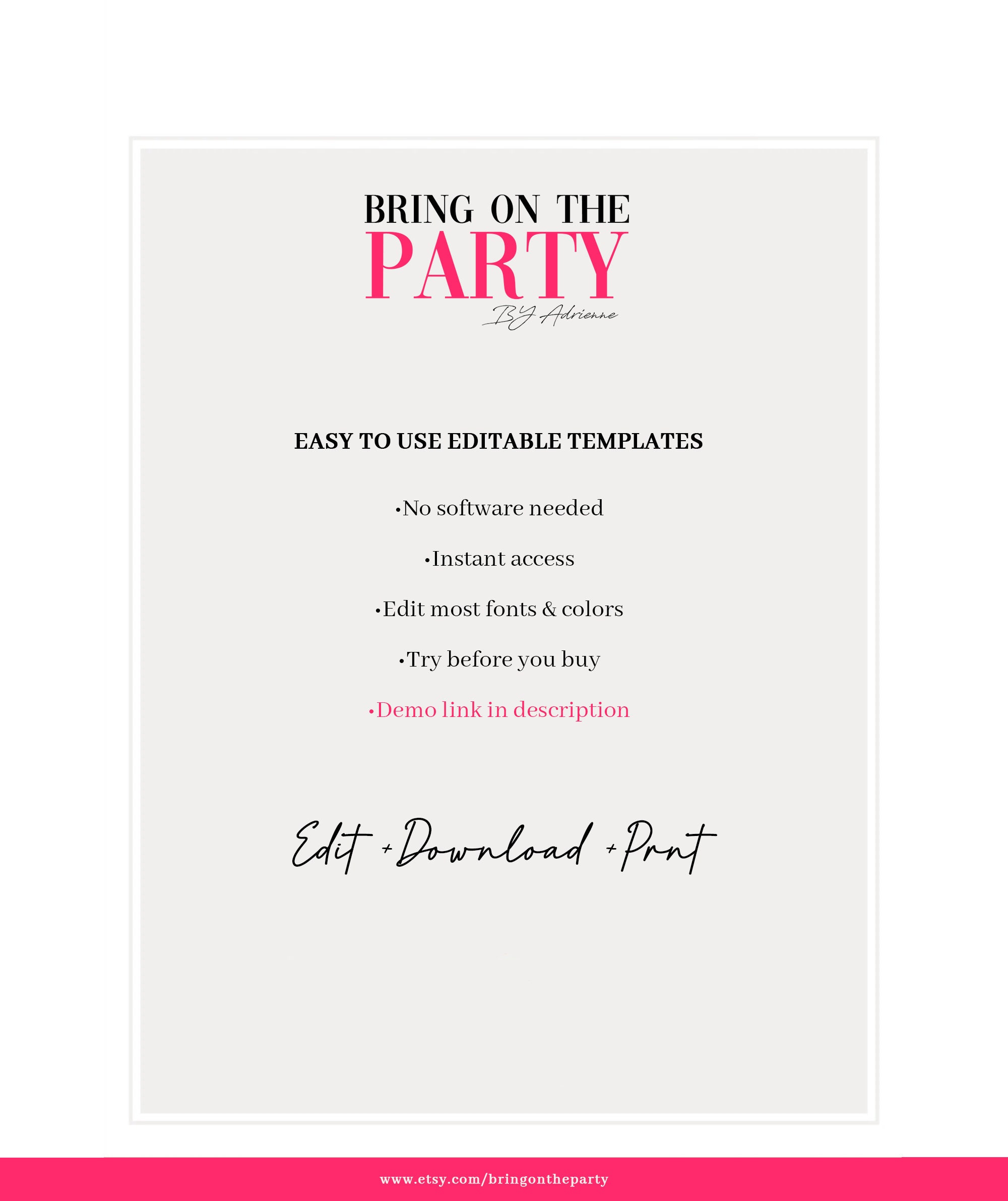 Printable Bachelorette Invitations, Instant Download, Bachelorette ...