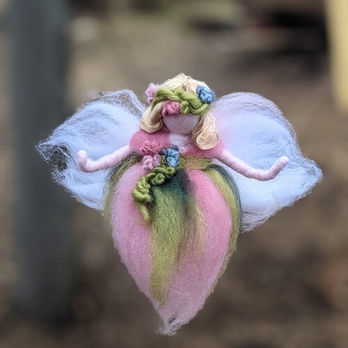 Needle Felted Spring Princess Flower Fairy Pink Figure - Etsy