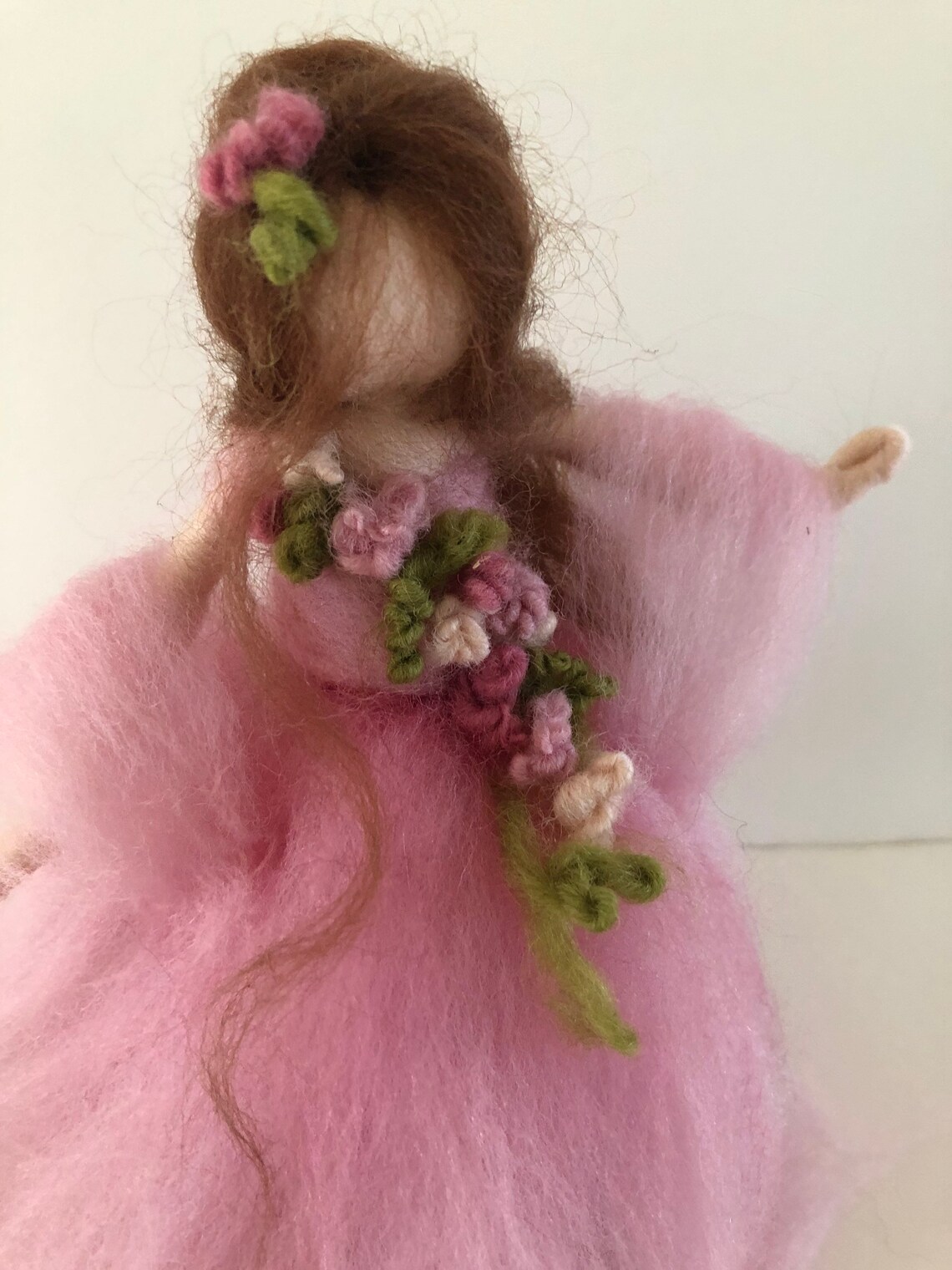 Needle Felted Spring Princess, Flower Fairy, Pink Figure, Waldorf ...