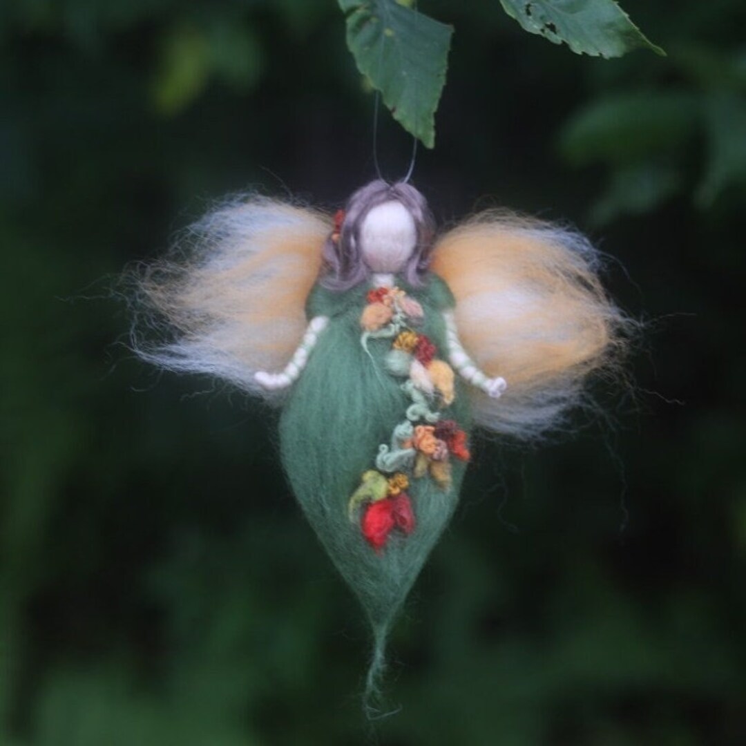 Whimsical Needle Felted Autumn Fairy, Autumn Fairy Sculpture, Fall Leaf ...