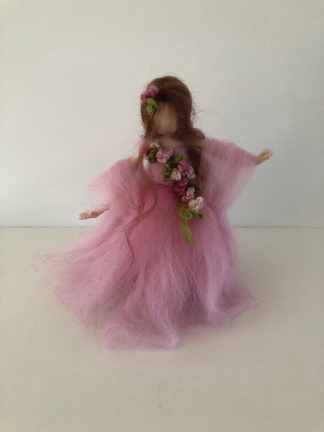 Needle Felted Spring Princess, Flower Fairy, Pink Figure, Waldorf ...