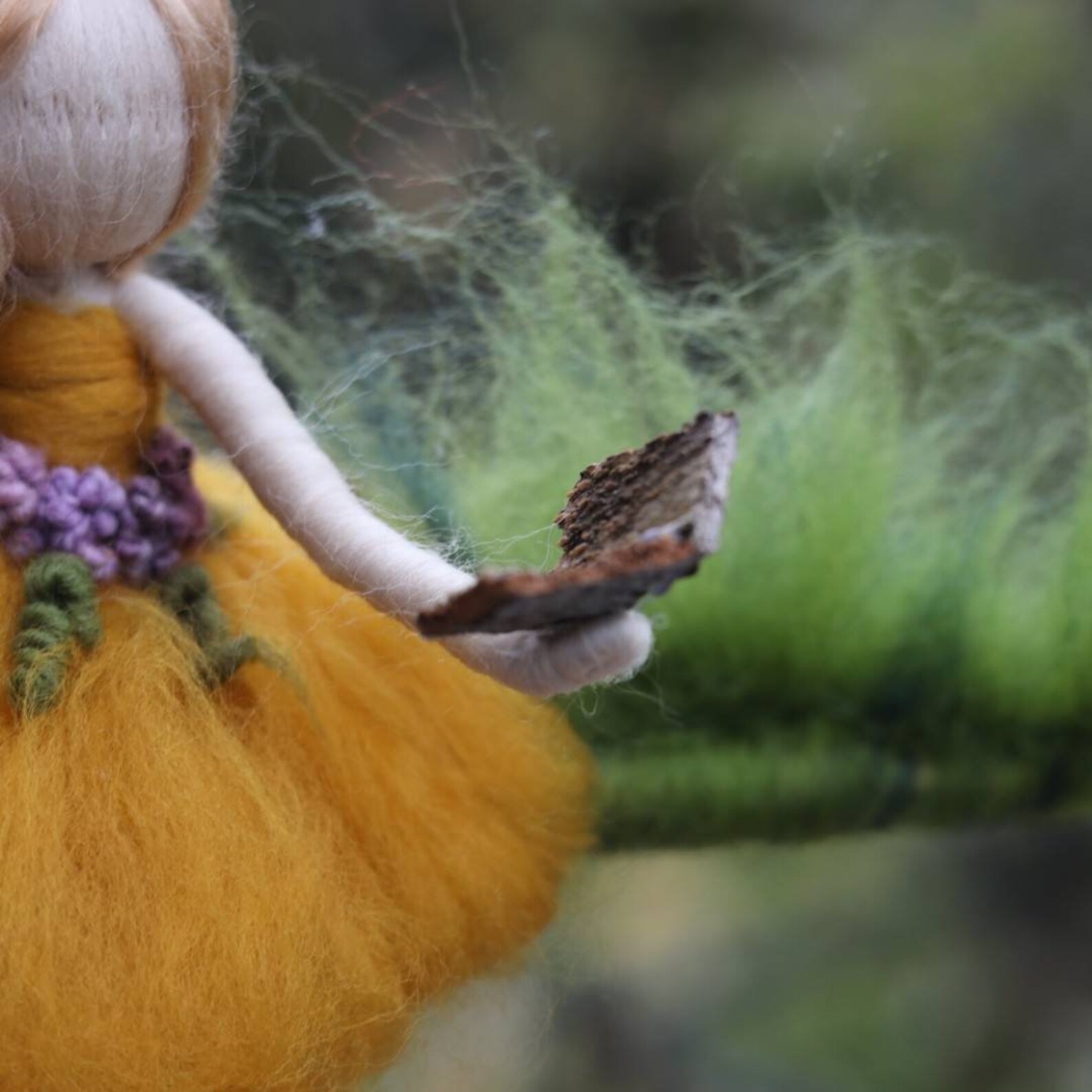 Needle Felted Girl in Yellow Dress Sitting in the Grass - Etsy