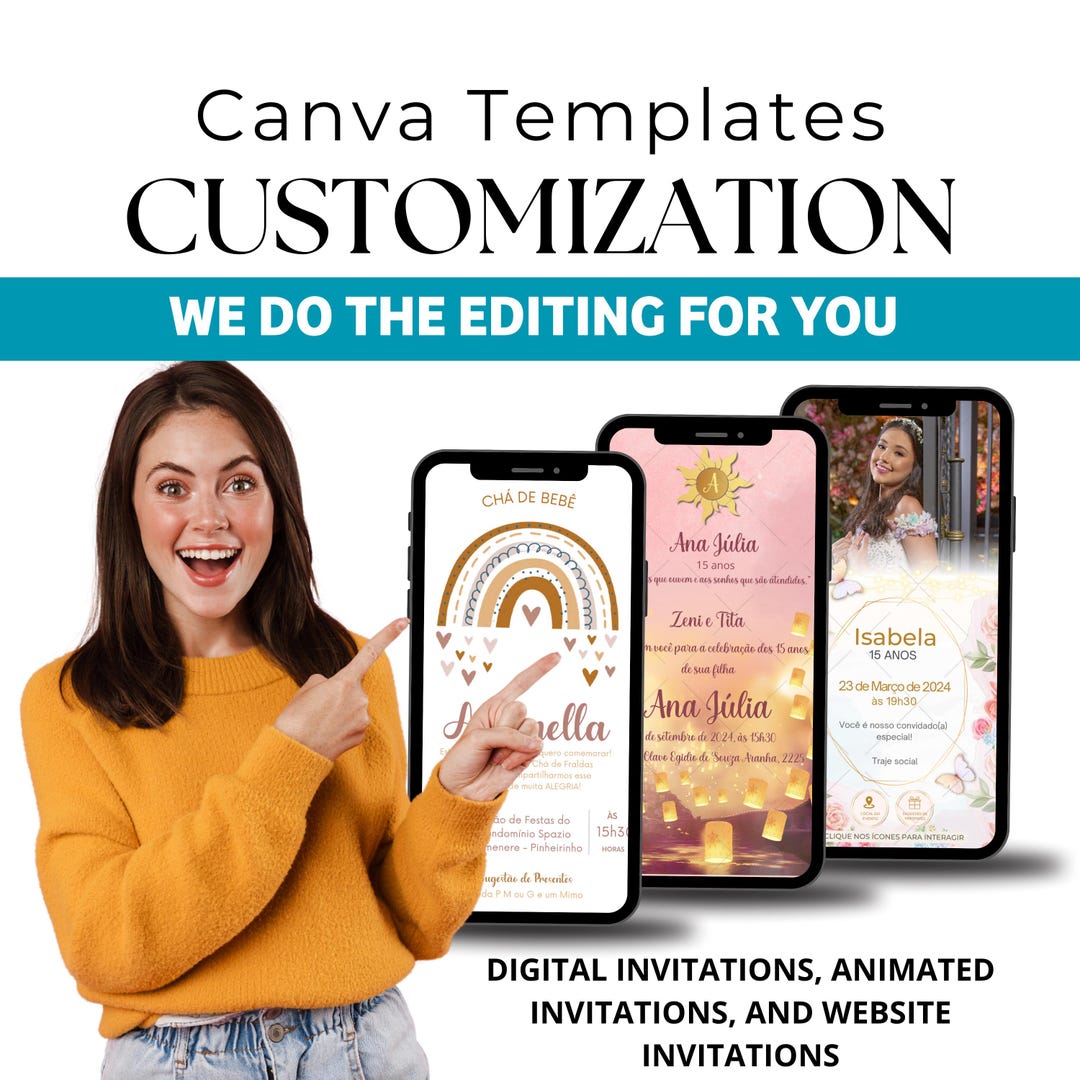 Canva Template Customization Service - Invitation Customization Service ...