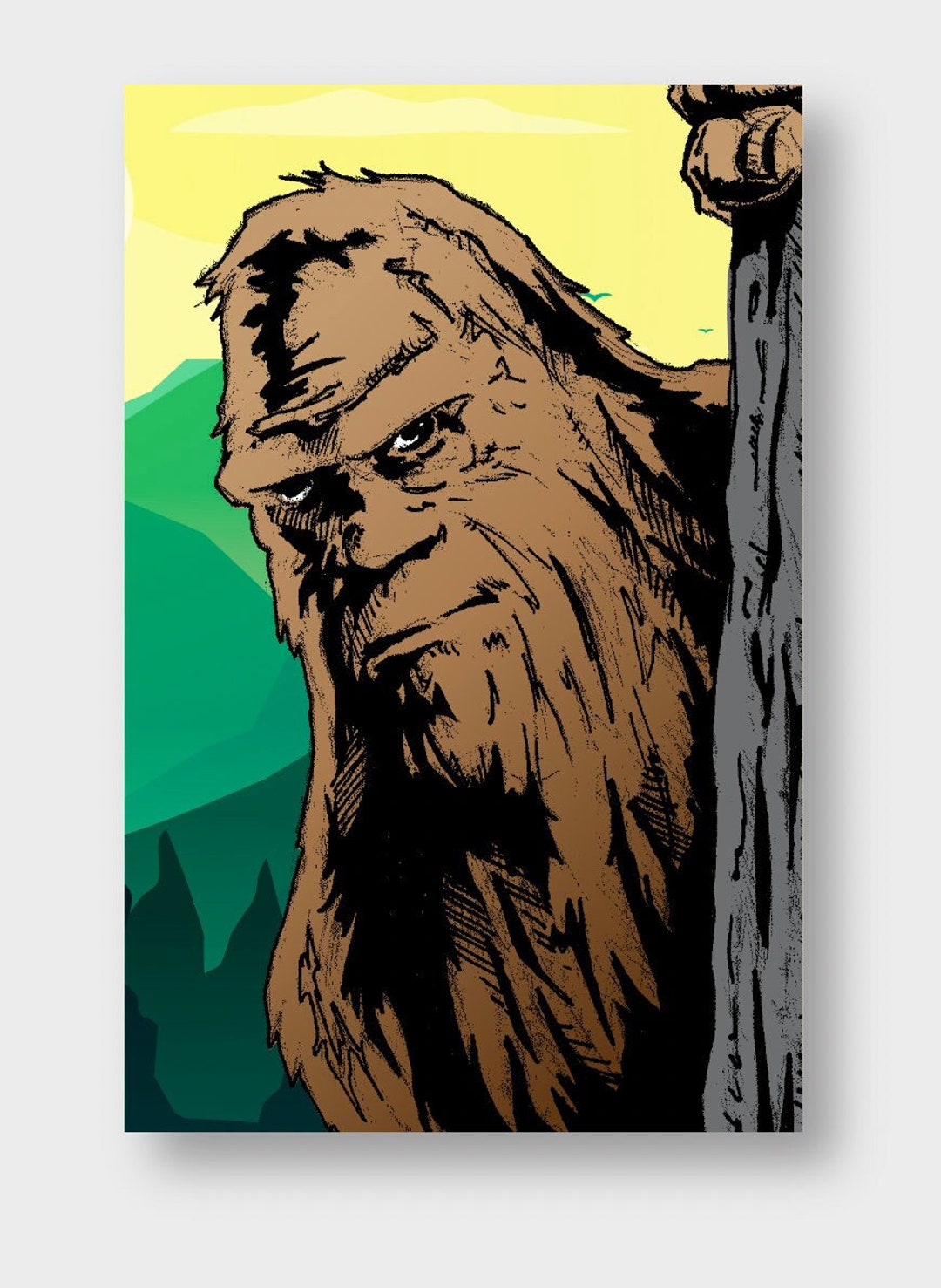 Bigfoot Sasquatch Squatch Poster Bigfoot Wall Art Iknowsquatch Peeper ...