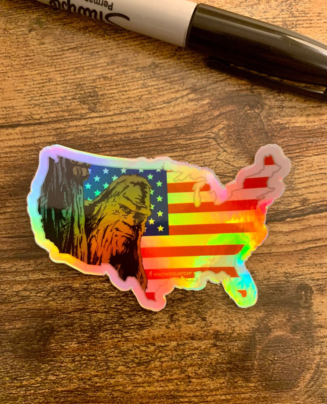 Iknowsquatch Bigfoot Sasaquatch Squatch Holographic Sticker Squatch ...
