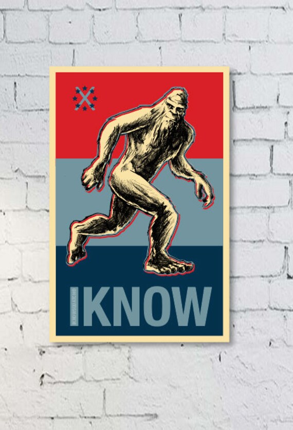 Bigfoot Sasquatch Squatch Poster Bigfoot wall art | Etsy