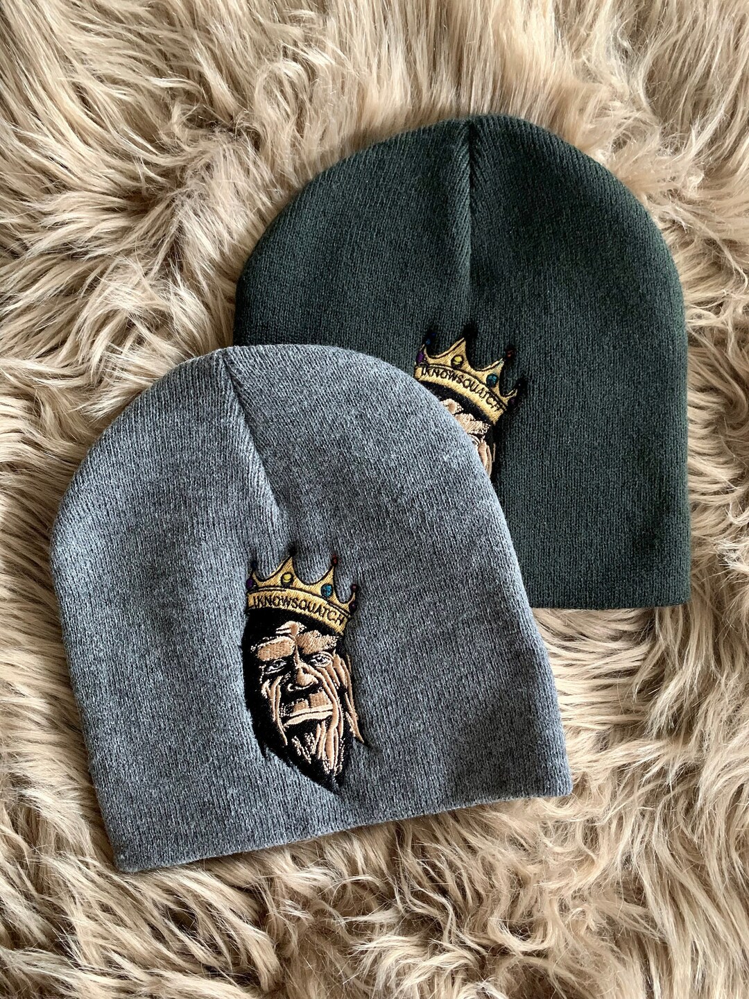 Bigfoot Sasquatch Squatch King Hat Beanie Skull Cap Bigfoot Winter Hat ...