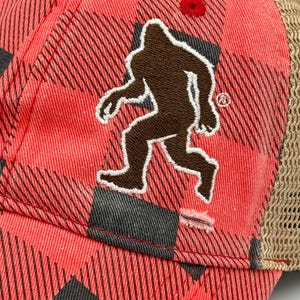 Iknowsquatch® Buffalo Plaid Bigfoot Snapback Hat Squatch Hat Sasquatch ...