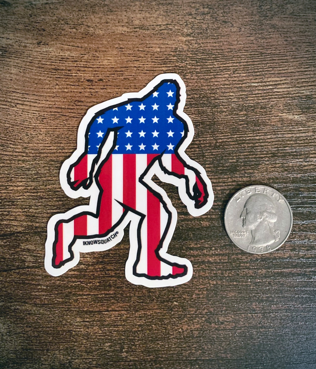 Bigfoot Sticker Sasquatch Decal Iknowsquatch Stars and Stripes Strider ...
