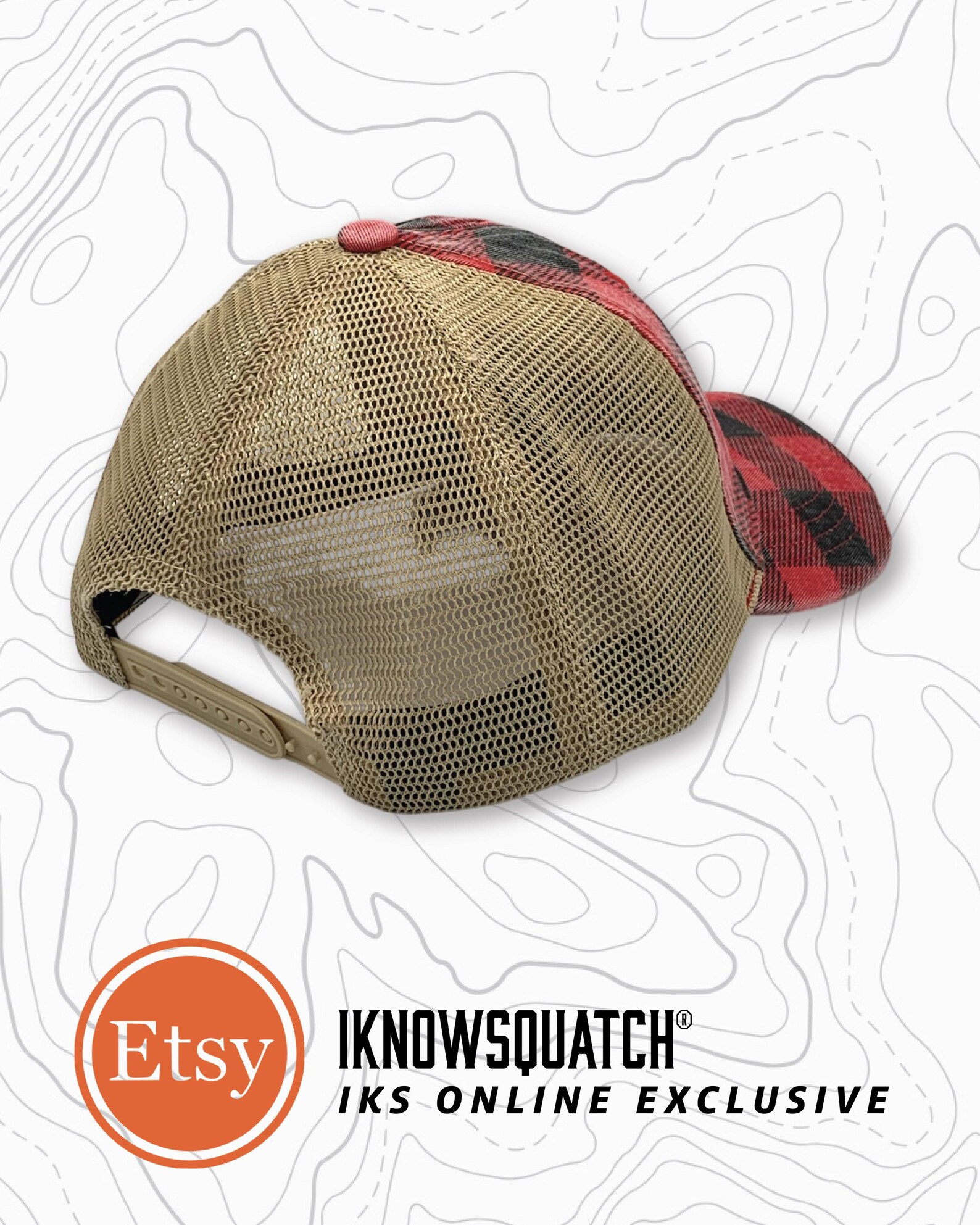 Iknowsquatch® Buffalo Plaid Bigfoot Snapback Hat Squatch Hat Sasquatch ...