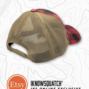 Iknowsquatch® Buffalo Plaid Bigfoot Snapback Hat Squatch Hat Sasquatch ...