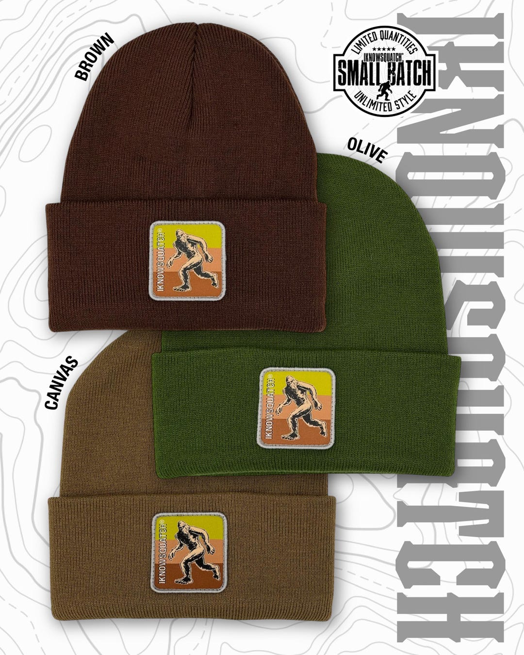 Bigfoot Hat Sasquatch Hat Iknowsquatch Cuffed Beanie I Know Squatch ...