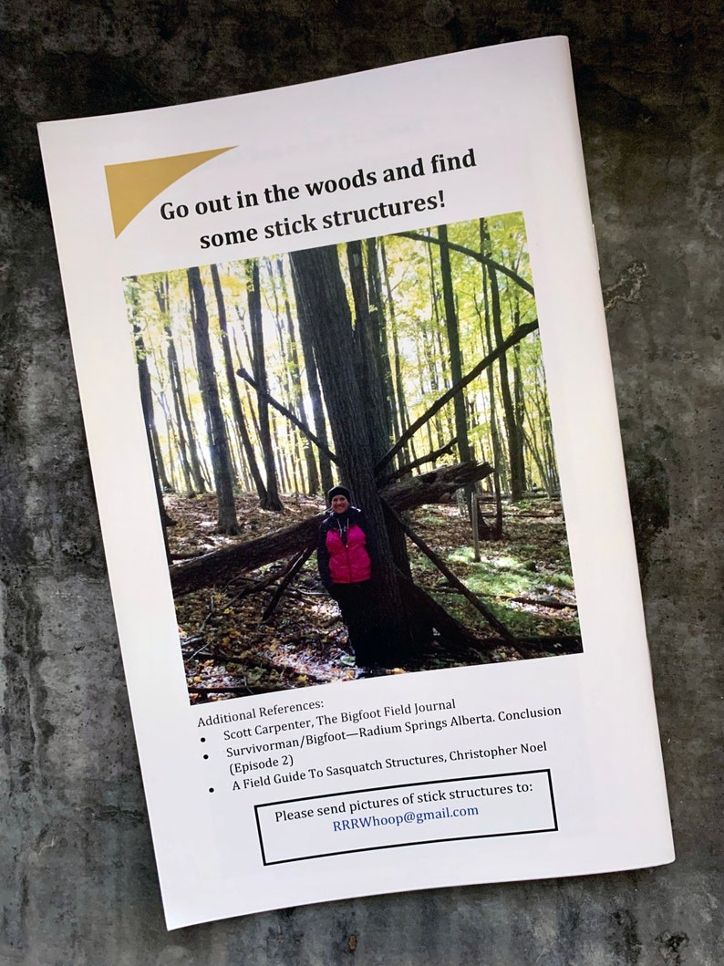 Bigfoot Book Sasquatch Book Stick Structures Book Field Guide ...