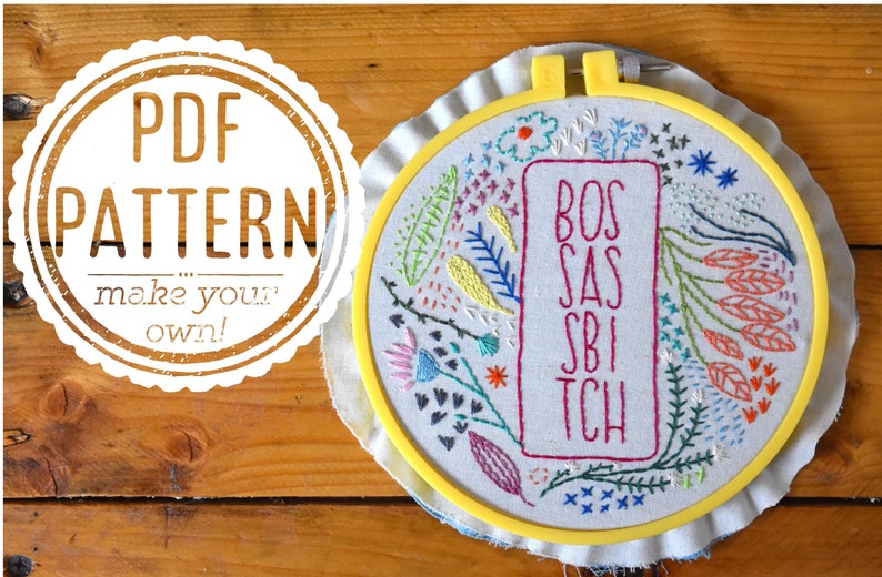 Boss A** B*tch Original Embroidery / Hoop Art Pattern - Etsy