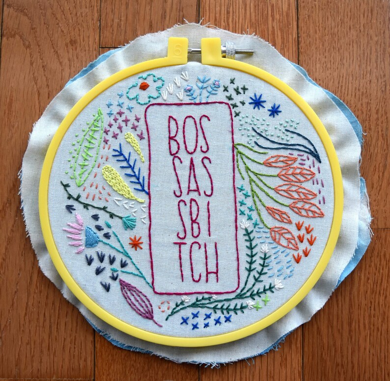Boss A** B*tch Original Embroidery / Hoop Art Pattern - Etsy