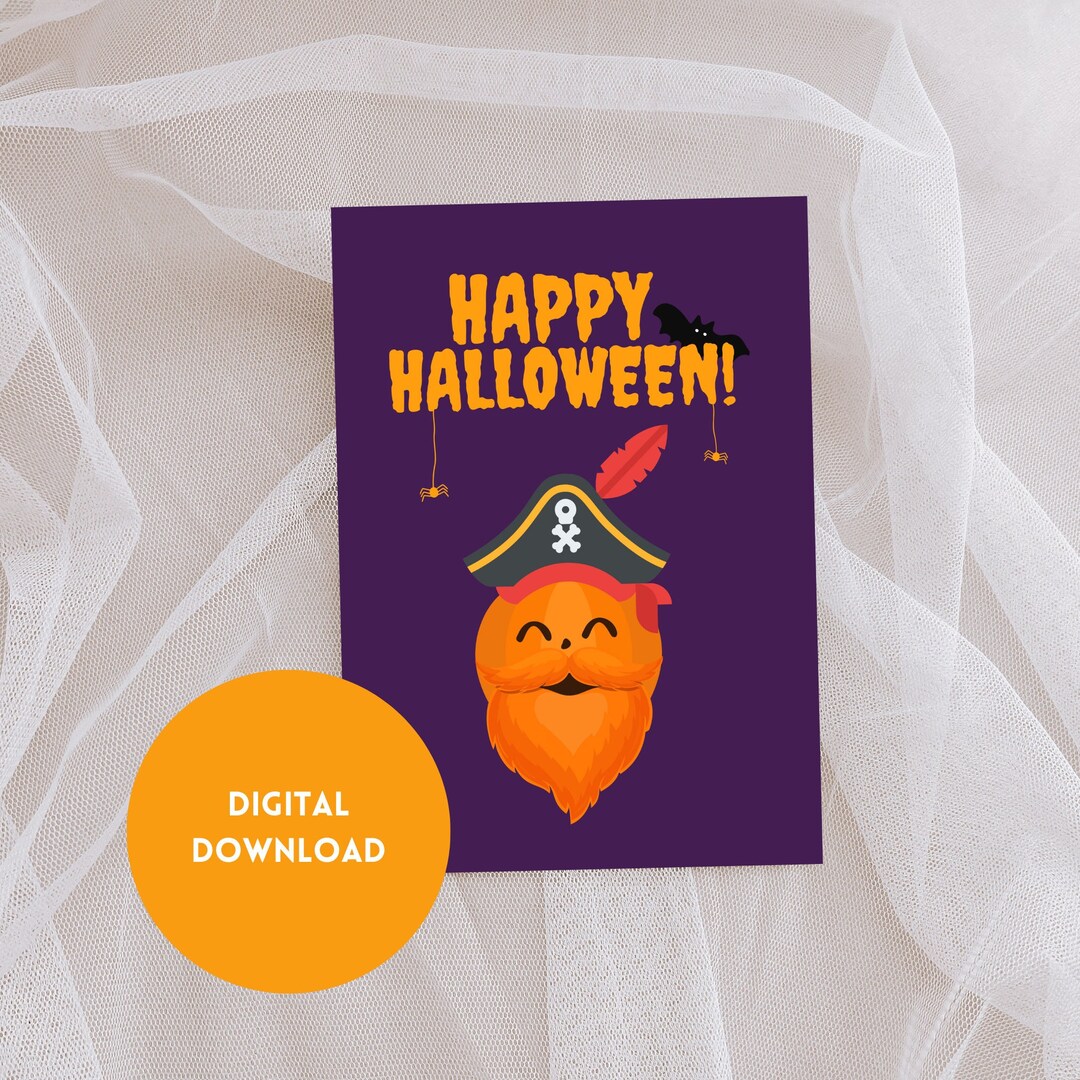 Halloween Printable Design Pirate Pumpkin Costume Instant Download - Etsy