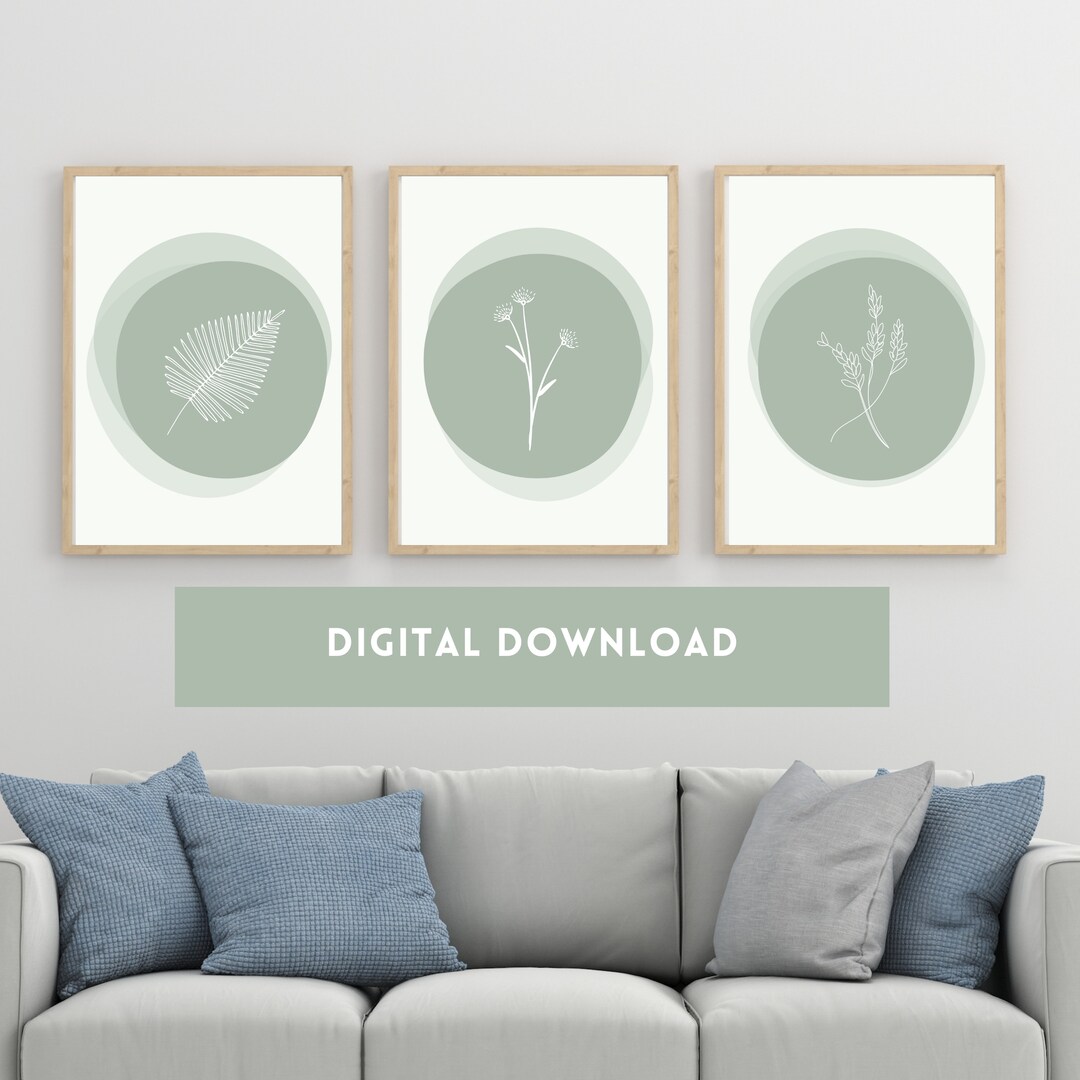 Printable Wall Art Nature Bundle Botanical Prints Set of 3 Instant ...