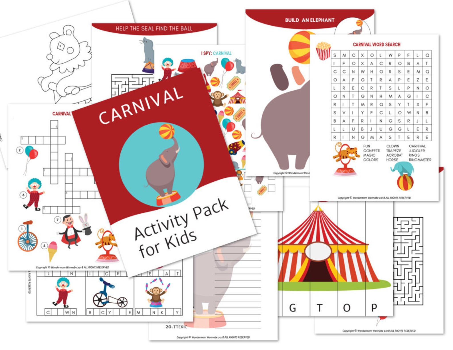 Carnival Activity Kit for Kids - Etsy