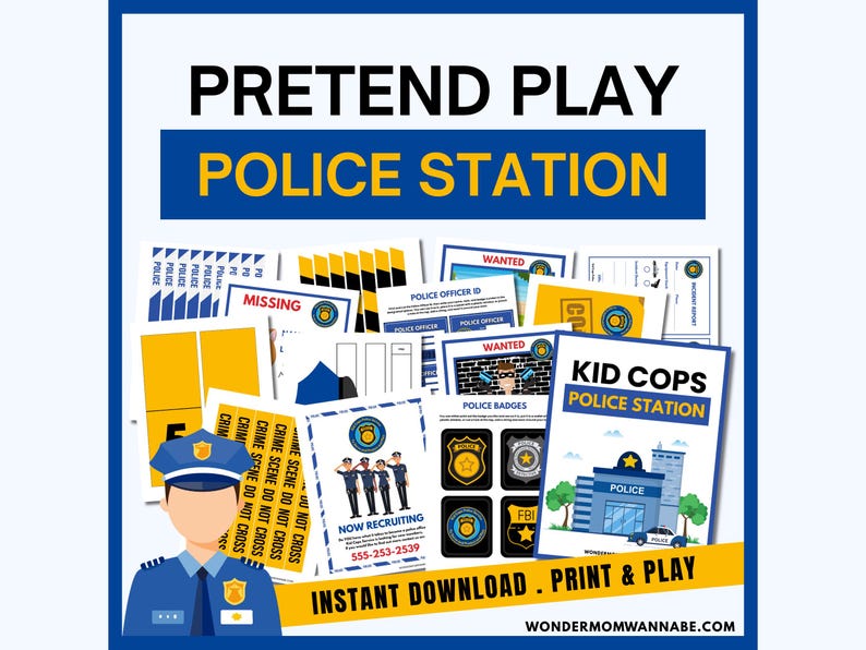 Police Pretend Play Kit: Printable Role Play Set (digital Download - Etsy