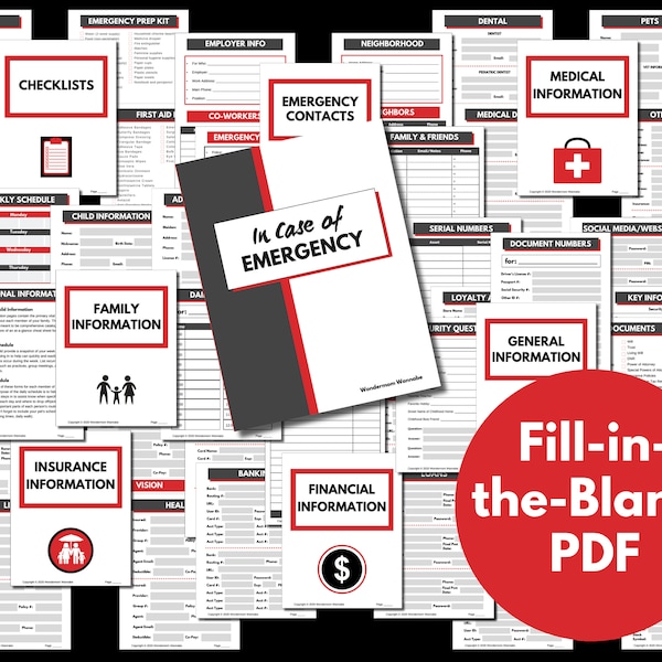 Emergency Preparedness Binder - Etsy