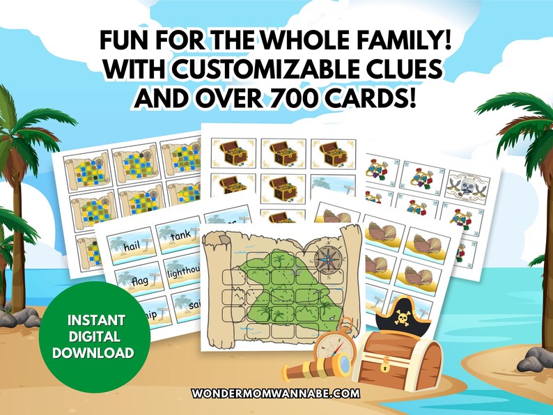 Pirate Treasure Seekers Game | Printable Clue Cards, Treasure Hunt ...