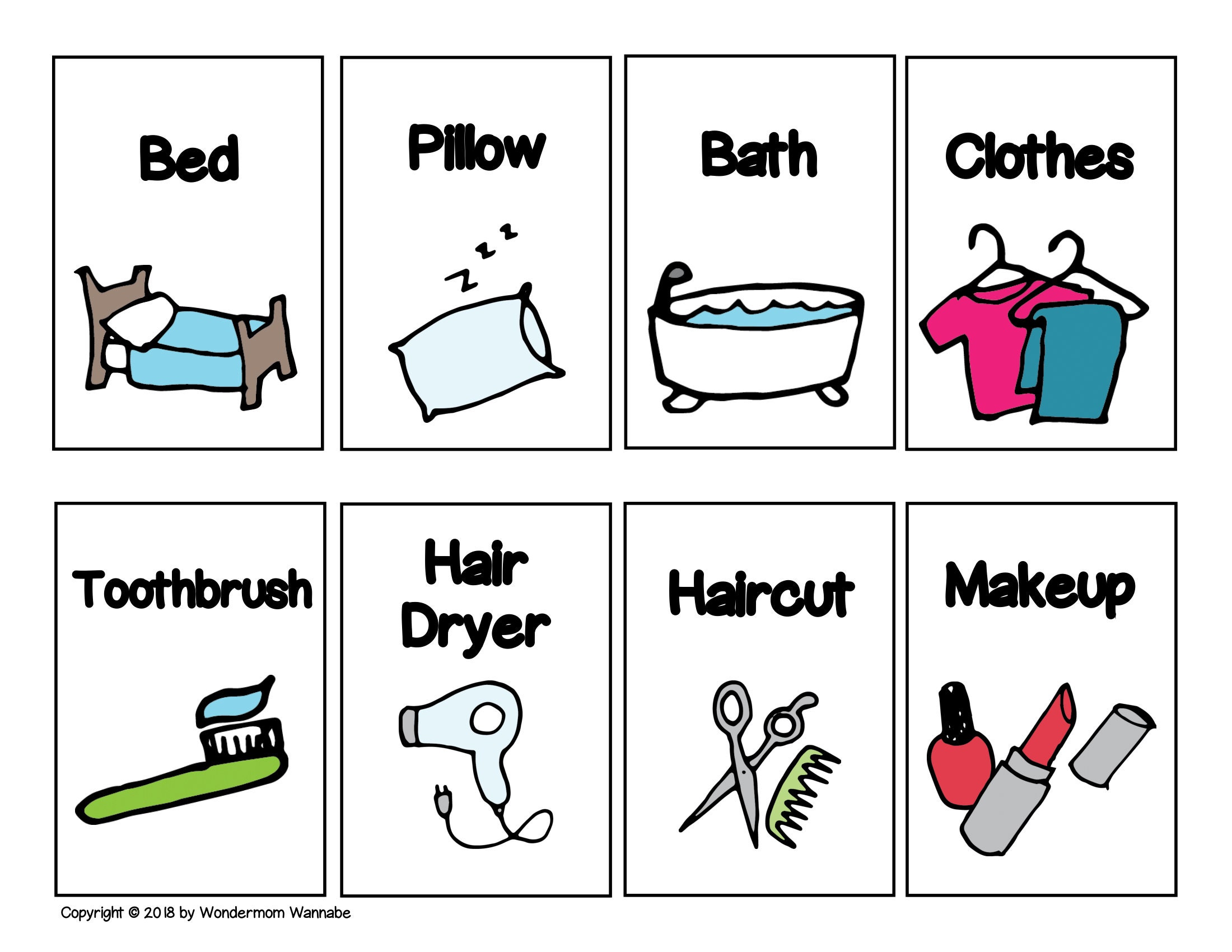 Printable Game Cards Set | Headband Forehead Game, Memory Game, 20 ...