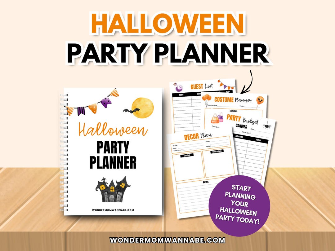 Halloween Party Planner Printable – Trick or Treat Plan, Guest List ...