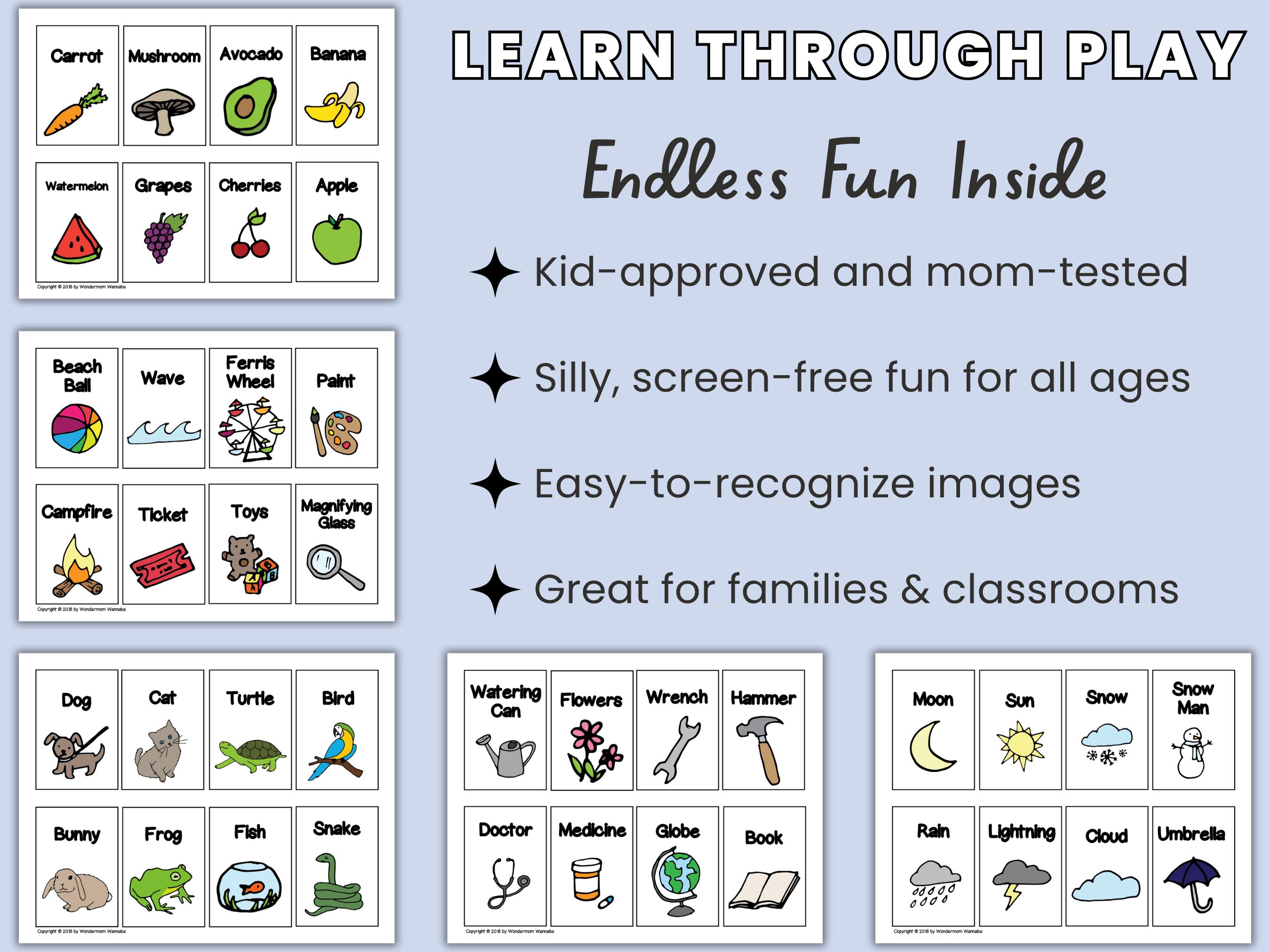 Printable Game Cards: Headband Game, Memory, 20 Questions (digital ...