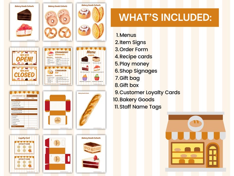 Pretend Play Bakery Printable Kit – Kids Bakery Play Shop Signs ...