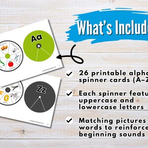 Alphabet Spin & Learn Printable | Early Literacy Kit | Preschool ABC ...