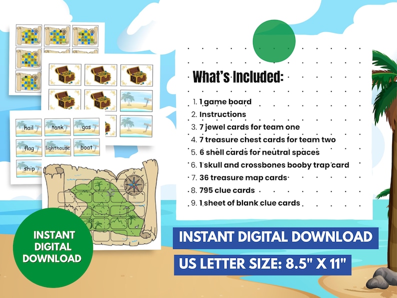 Pirate Treasure Seekers Game | Printable Clue Cards, Treasure Hunt ...