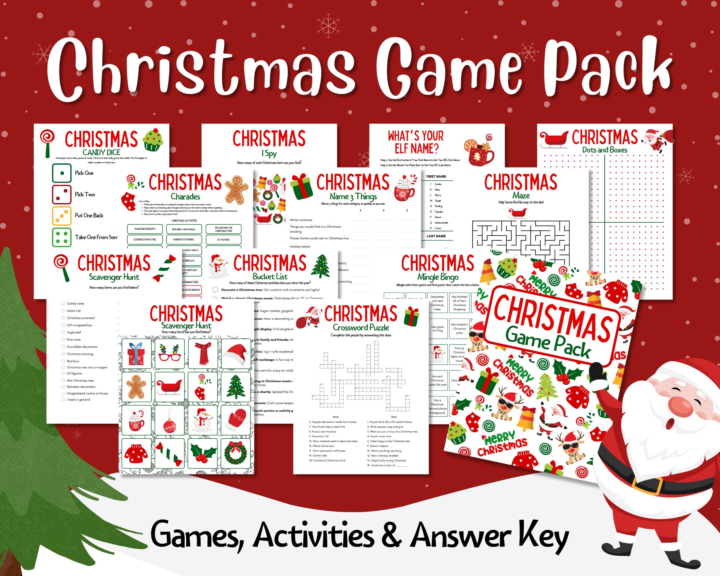 Ultimate Printable Christmas Game Pack - Christmas Holiday Event Pack ...
