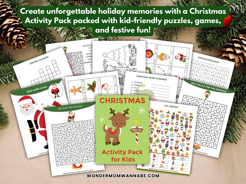 Christmas Activity Pack for Kids – Santa Build Activity, Christmas ...