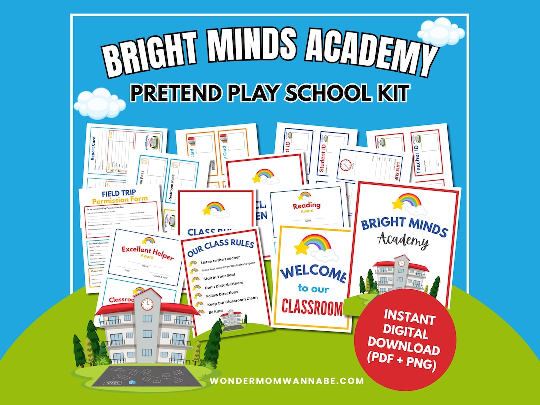 Printable Pretend Play School Kit: Teacher Role Play, Homeschool ...