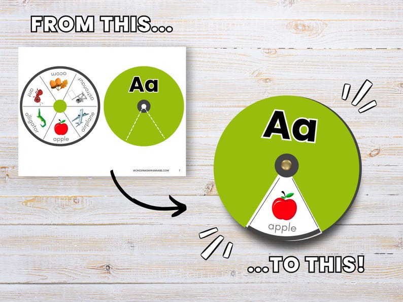 Alphabet Spin & Learn Printable | Early Literacy Kit | Preschool ABC ...