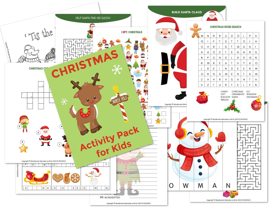 Christmas Activity Kit for Kids - Etsy