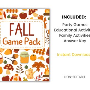 Printable Fall Game Pack – Fun Autumn Activities for Kids and Families ...