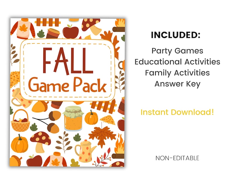 Printable Fall Game Pack – Fun Autumn Activities for Kids and Families ...