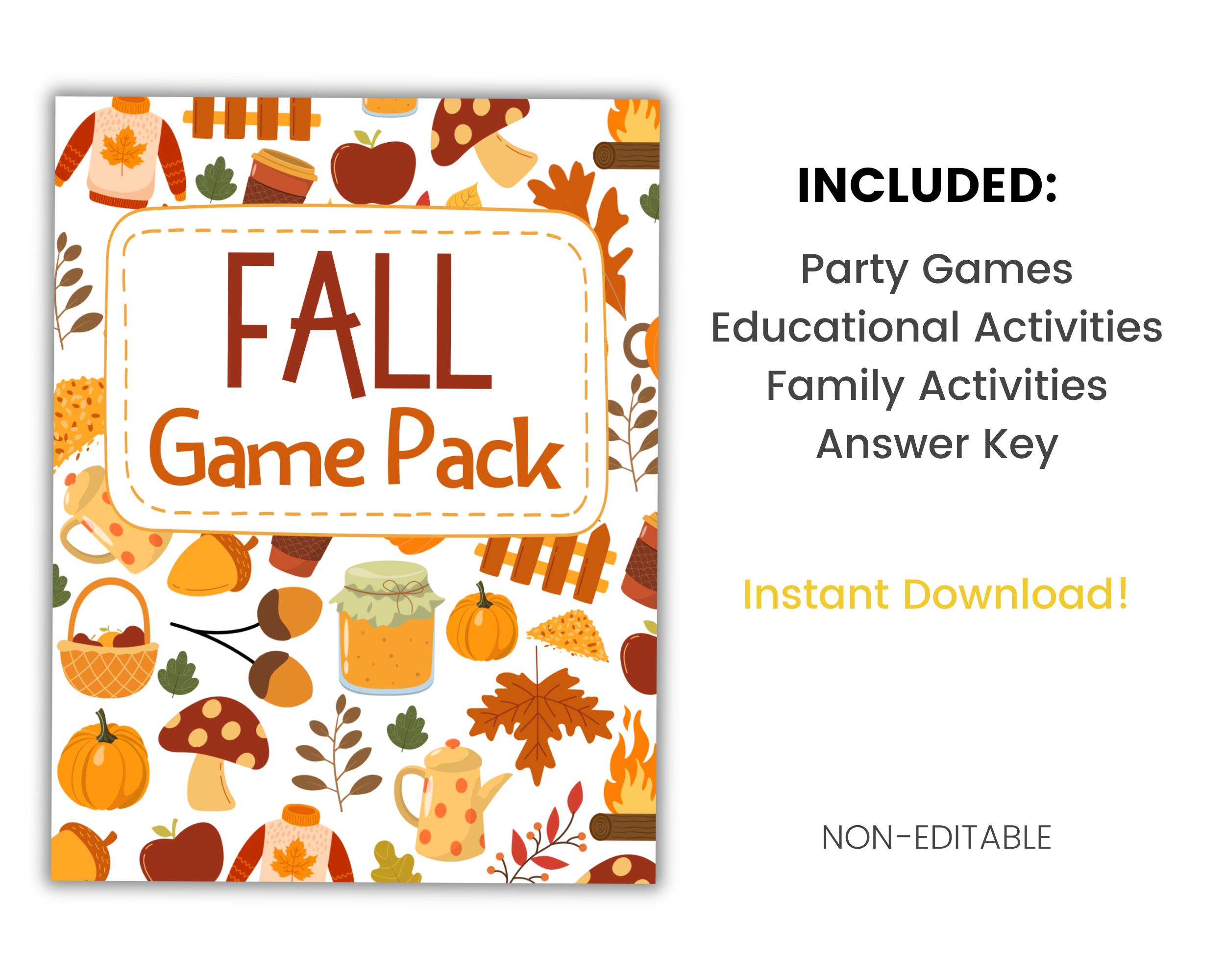 Printable Fall Game Pack – Fun Autumn Activities for Kids and Families ...