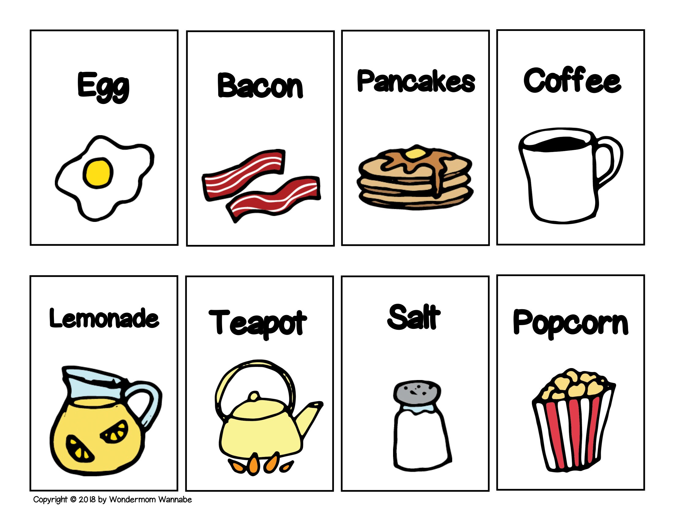 Printable Game Cards Set | Headband Forehead Game, Memory Game, 20 ...