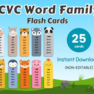 CVC Words Flashcards, CVC Printable Flashcards, Phonics Cards Printable ...