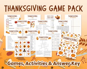 Printable Thanksgiving Game Pack – Fun & Festive Activities for Kids ...